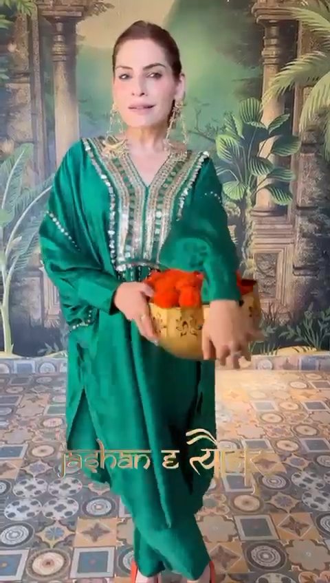 Rimple Bhandari in Morrocon Green Kaftaan with Tie Up Wrap Skirt ...